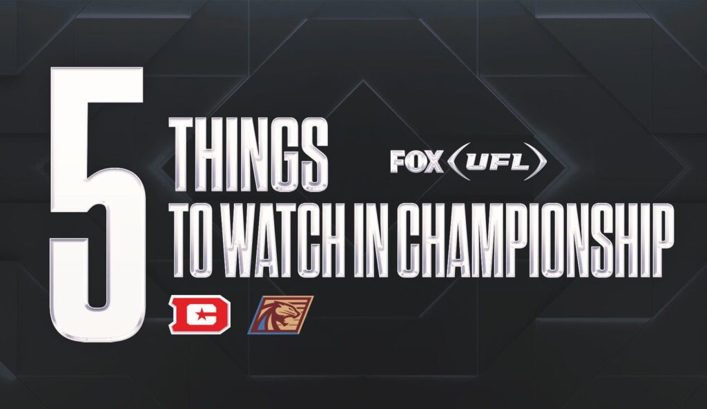 Five things to watch for in 2025 UFL Championship Game | CVHD - Citizens'