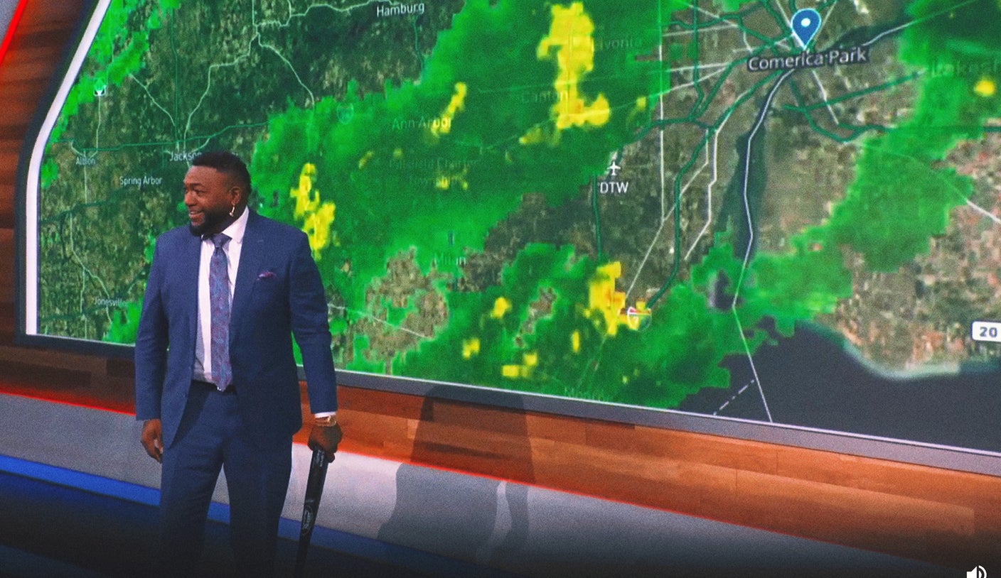 David Ortiz Plays Weatherman During Tigers-Mariners ALDS Game 3 Rain ...